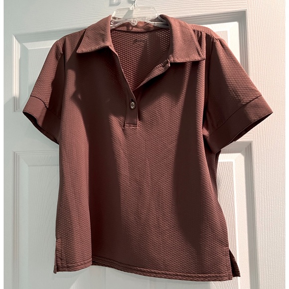 Swing | Tops | Swing Chocolate Brown Short Sleeve Shirt | Poshmark